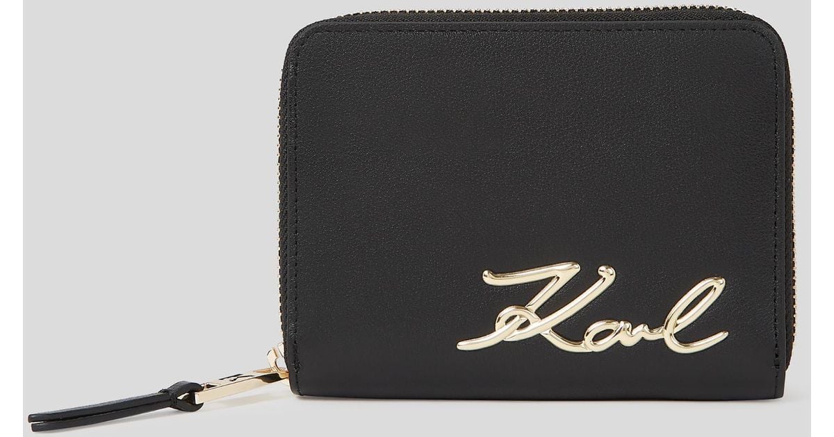 Karl Lagerfeld K/signature Medium Zip Wallet in Black | Lyst UK