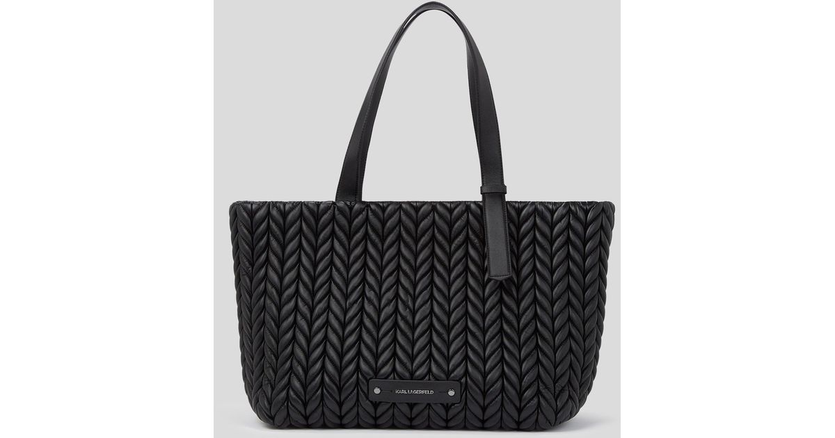 Karl Lagerfeld K/Weave Large Tote Bag in Black | Lyst UK