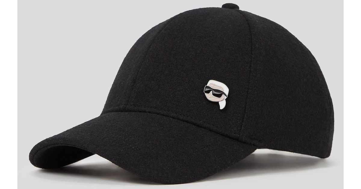 Karl Lagerfeld Ikon Wool Cap in Black for Men | Lyst UK