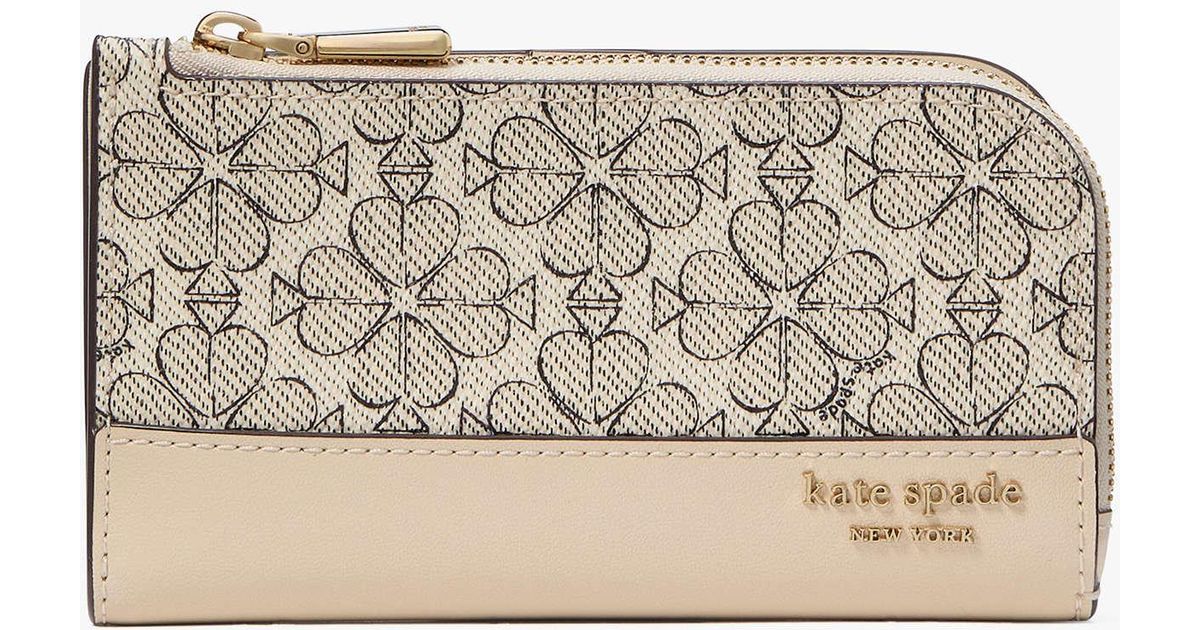 Kate Spade Spade Flower Small Slim Bifold Wallet in Metallic | Lyst UK