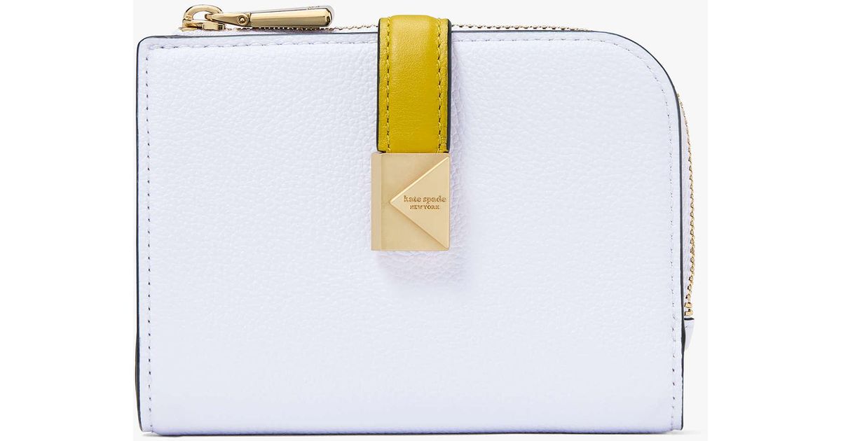 Kate Spade Deco Colorblocked Small Compact Wallet in White | Lyst UK