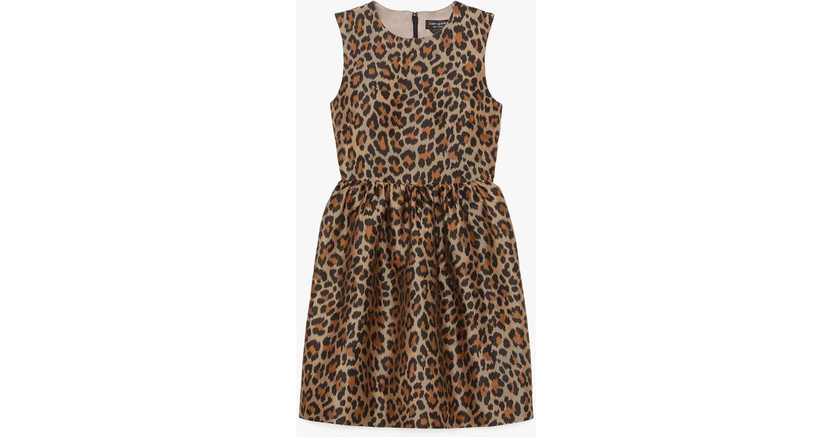 Kate Spade Classic Leopard Brocade Dress in Natural | Lyst UK