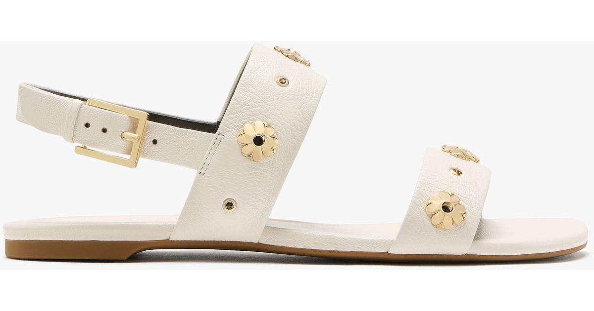 Kate Spade Spade Flower Stud Flat Sandals in White | Lyst UK