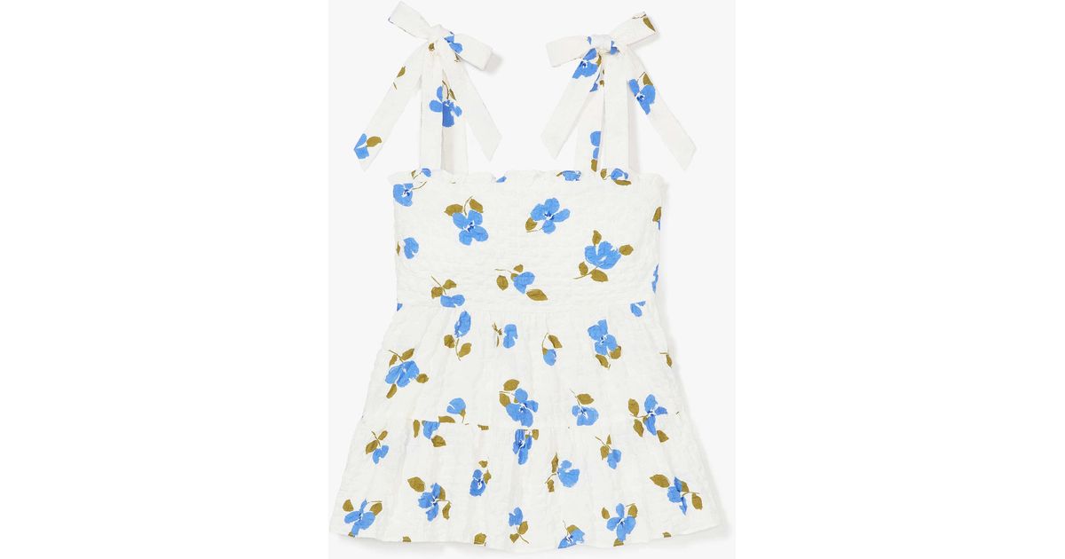 Kate Spade Painterly Bouquet Tiered Top in Blue | Lyst