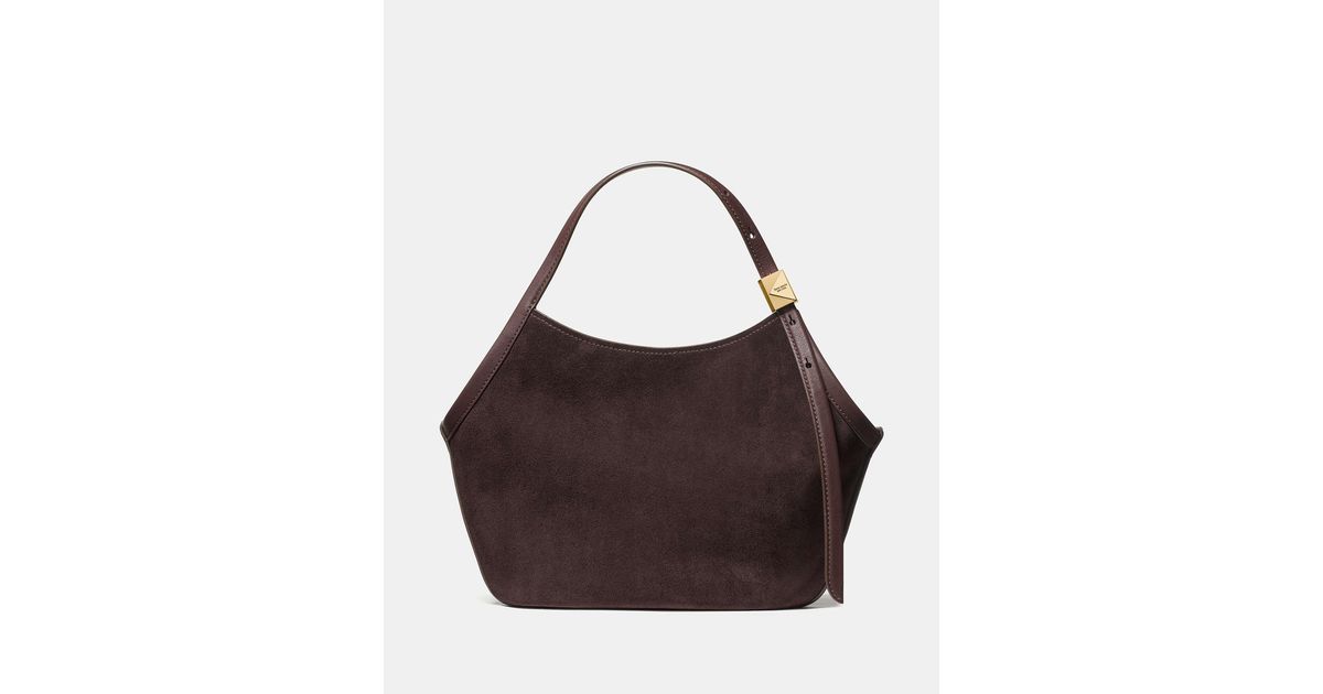 Kate Spade Deco Suede Small Tulip Tote Bag in Brown | Lyst