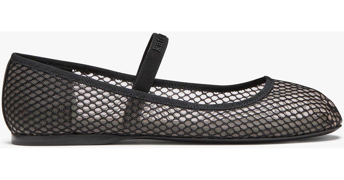 Kate Spade Riley Mesh Mary Jane Ballet Flats in Black | Lyst UK