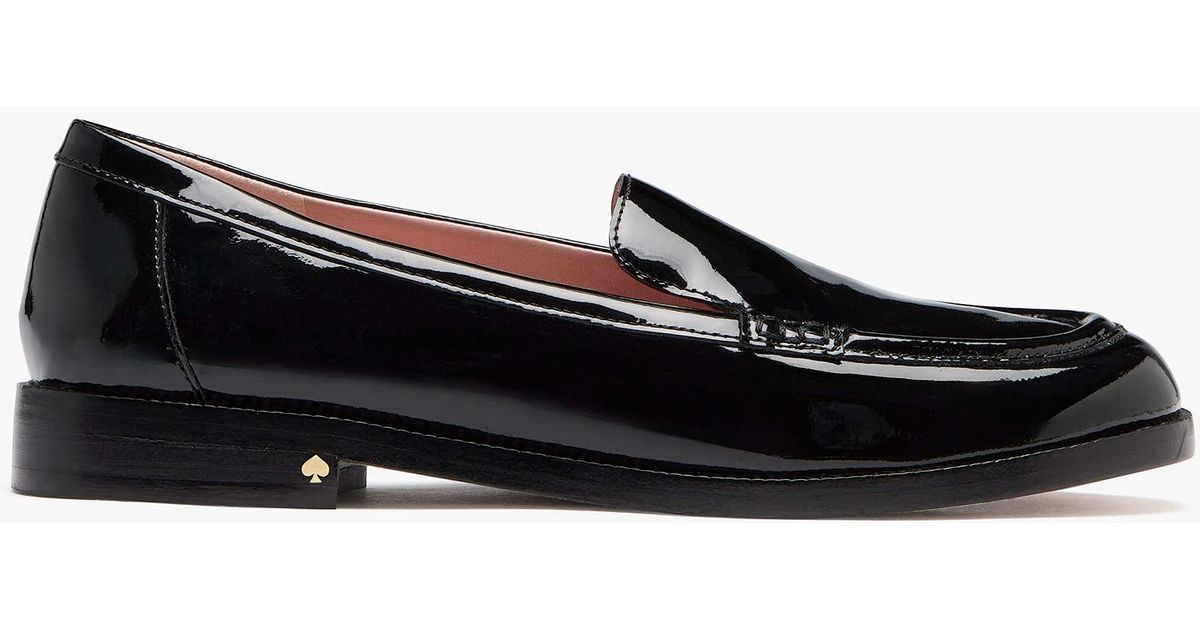 Kate Spade Lori Patent Leather Loafers in Black | Lyst