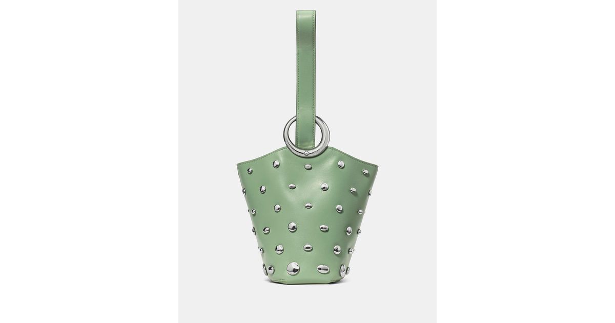 Kate Spade Halo Studded Mini Bucket Bag in Green | Lyst
