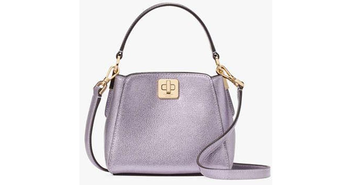 Kate Spade Phoebe Metallic Mini Top Handle Crossbody in Black | Lyst