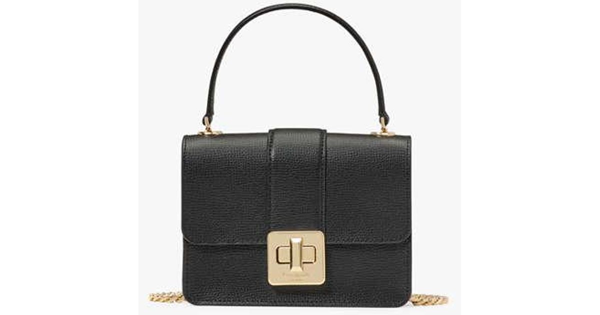 Kate Spade Phoebe Turnlock Mini Flap Crossbody in Black | Lyst