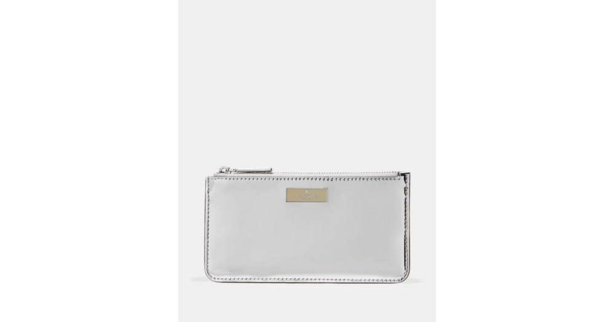 Kate Spade Bridget Mirror Metallic Large Slim Card Holder in White | Lyst