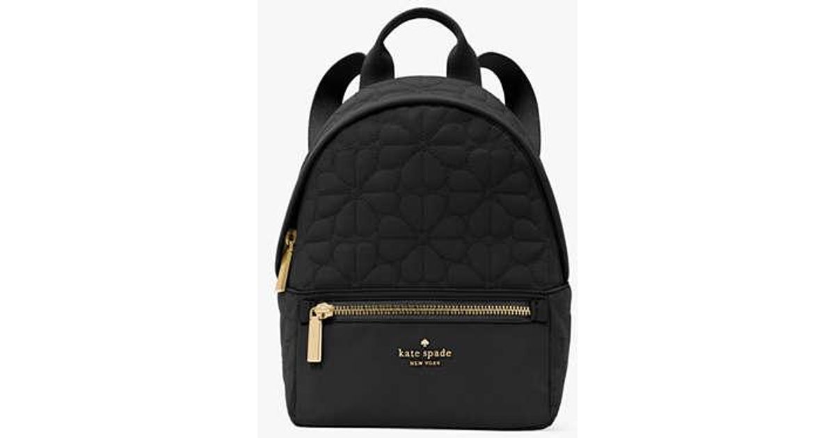 Kate Spade Flower Quilted Fabric Small Backpack in Black | Lyst