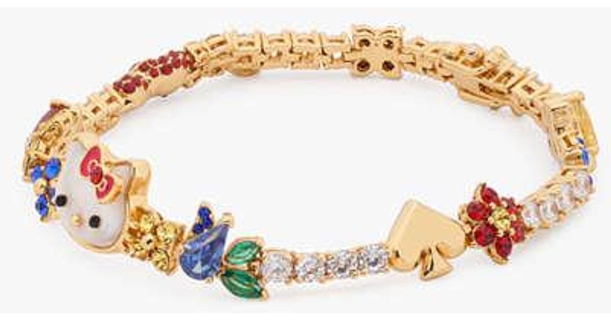 Kate Spade Hello Kitty X New York Tennis Bracelet, Cream in Black | Lyst