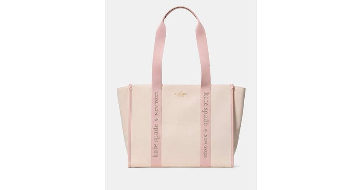 Kate Spade Kip Canvas Large Tote Bag, Rose Smoke in Black | Lyst