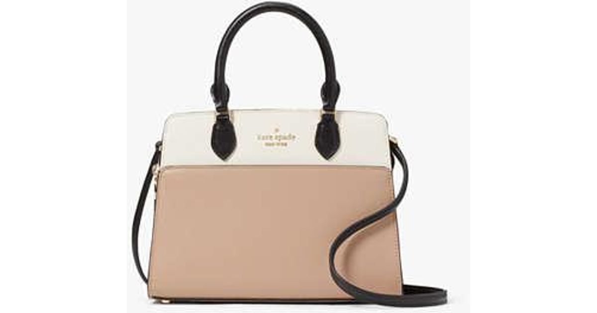 Kate Spade Madison Small Satchel, Toasted Hazelnut in Black | Lyst