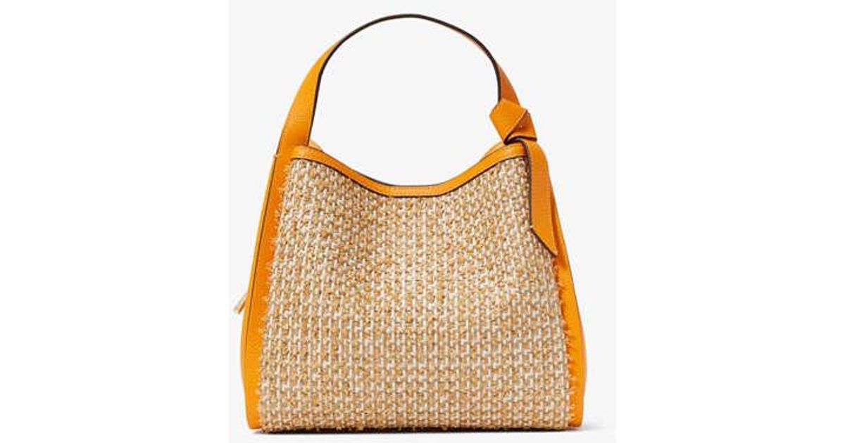 Kate Spade Knott Raffia Tweed Medium Crossbody Tote, Sunset Blaze in ...