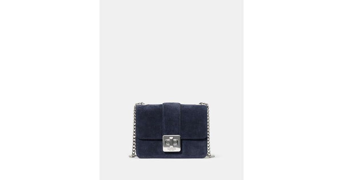Kate Spade Phoebe Suede Turnlock Mini Flap Crossbody in Black | Lyst