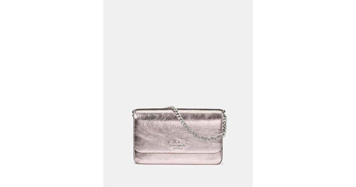 Kate Spade Madison Metallic Willow Mini Flap Crossbody in Black | Lyst