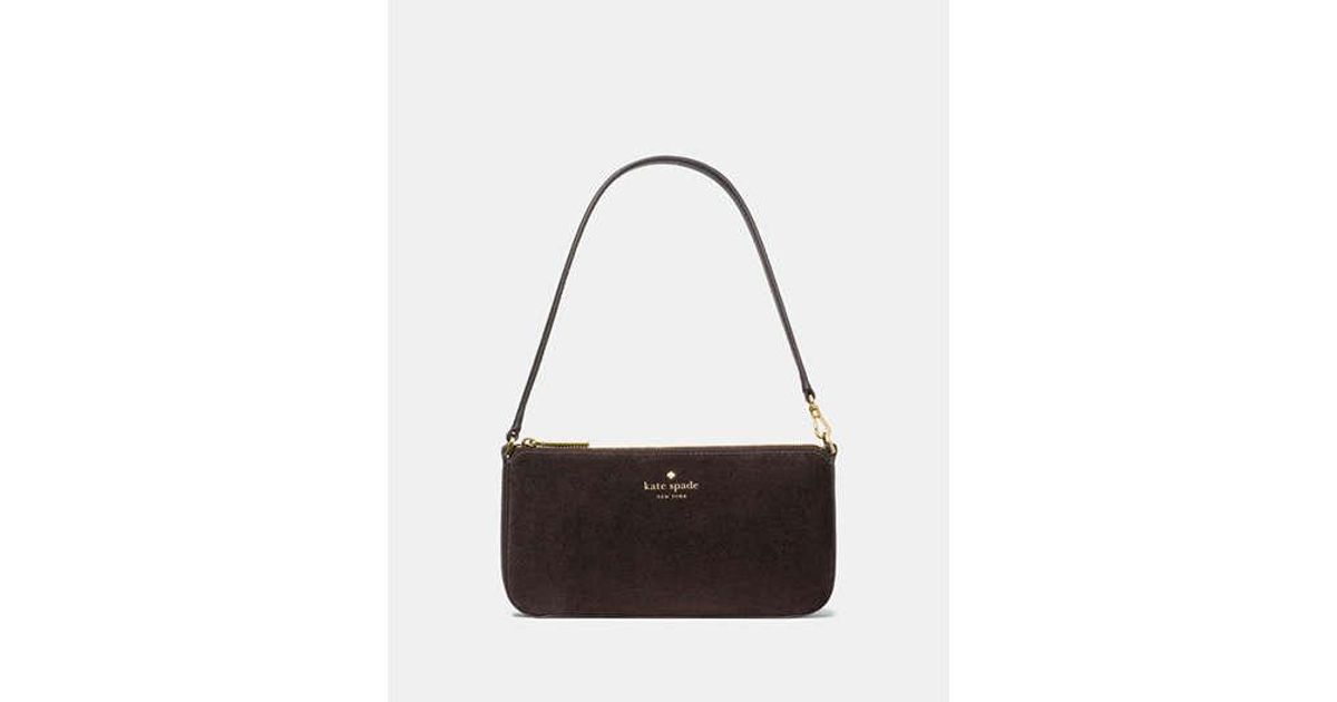 Kate Spade Gemini Suede Convertible Wristlet in Black | Lyst