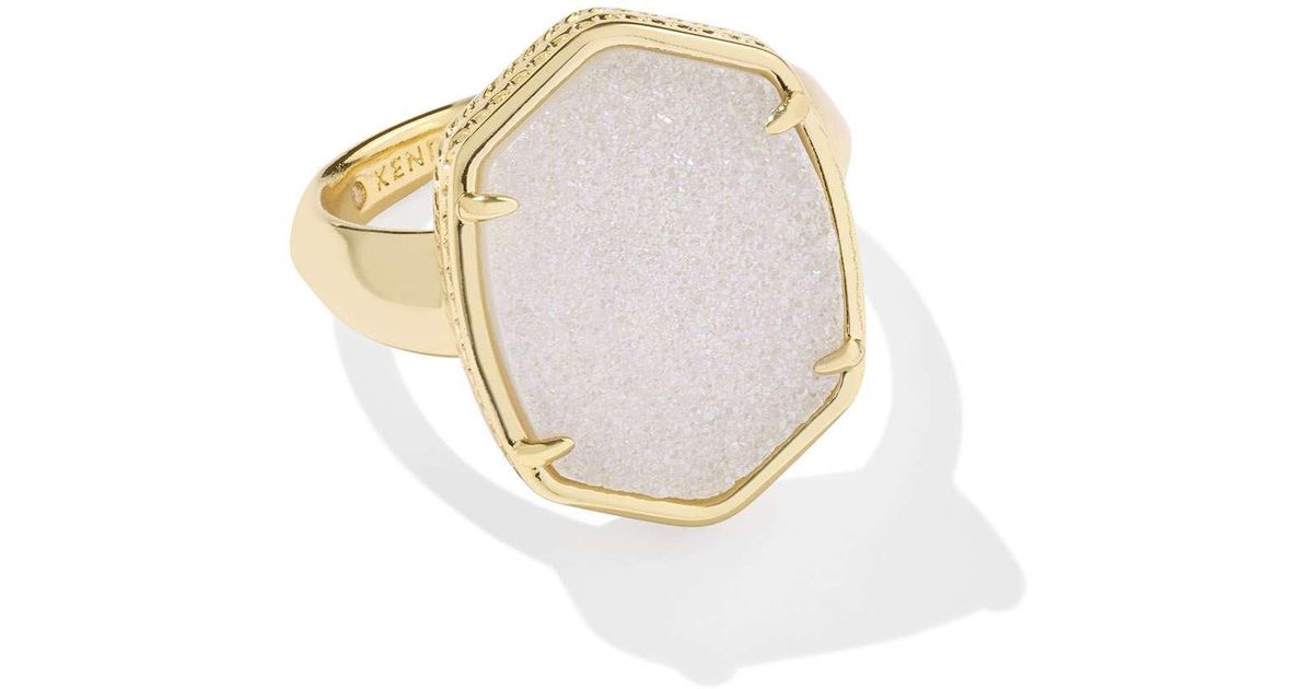 Kendra Scott Daphne Gold Statement Ring in White | Lyst