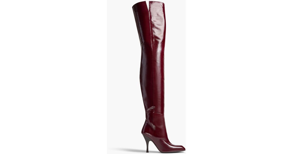 KHAITE Colt Over-The-Knee Heel Boot in Red | Lyst