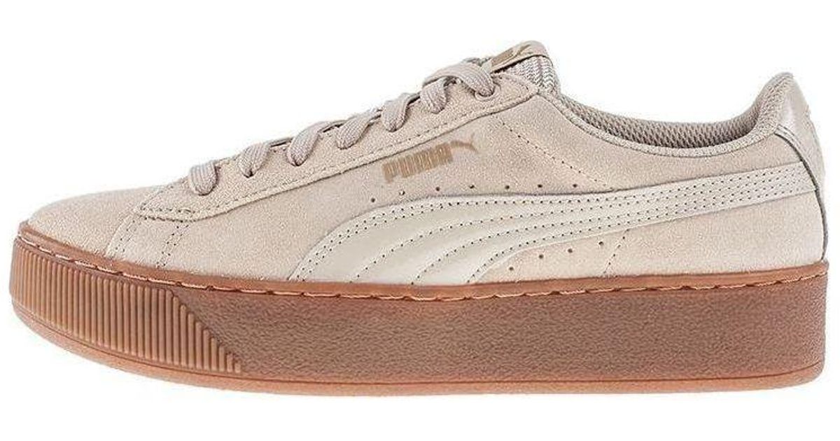 PUMA (Wmns) Vikky Platform 'Pebble' in White | Lyst