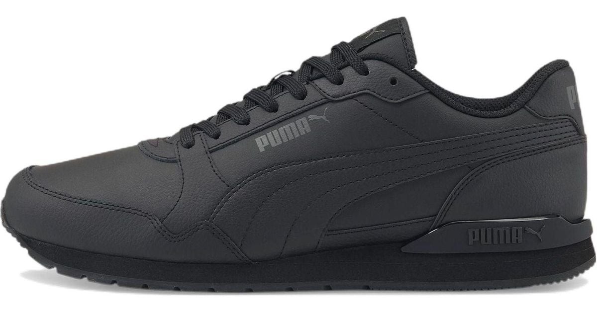 PUMA St Runner V3 Leather 'Triple' in Black for Men | Lyst