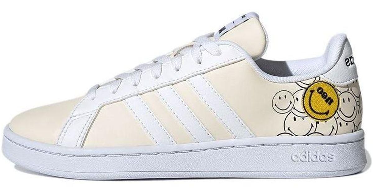 adidas (Wmns) Neo X Smiley Grand Court 'Cream' in White | Lyst