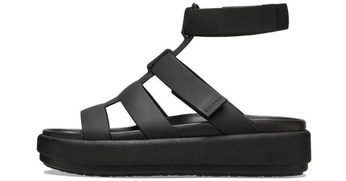 Crocs™ Brooklyn Luxe Gladiator Sandals in Black | Lyst