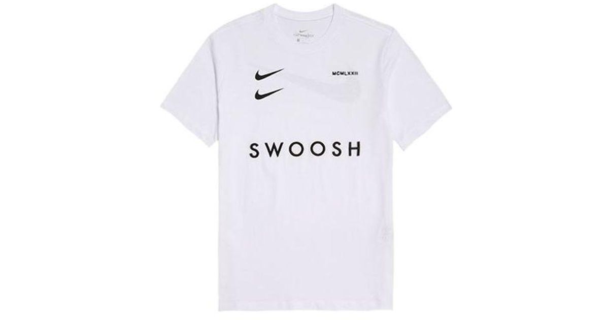 Nike Sportswear Swoosh Sports Short Sleeve in White for Men | Lyst
