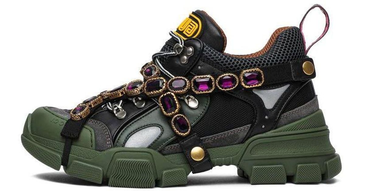 Gucci (Wmns) Flashtrek Crystals in Green | Lyst