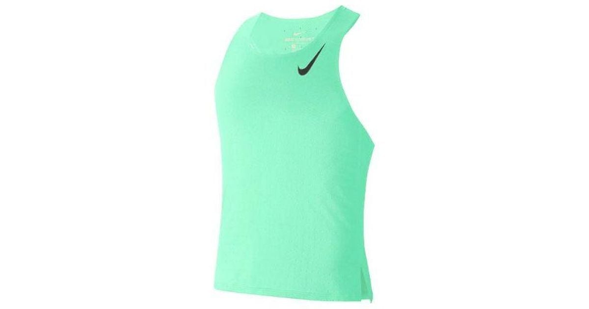 Nike Aeroswift Breathable Training Sports Running Vest in Green for Men ...