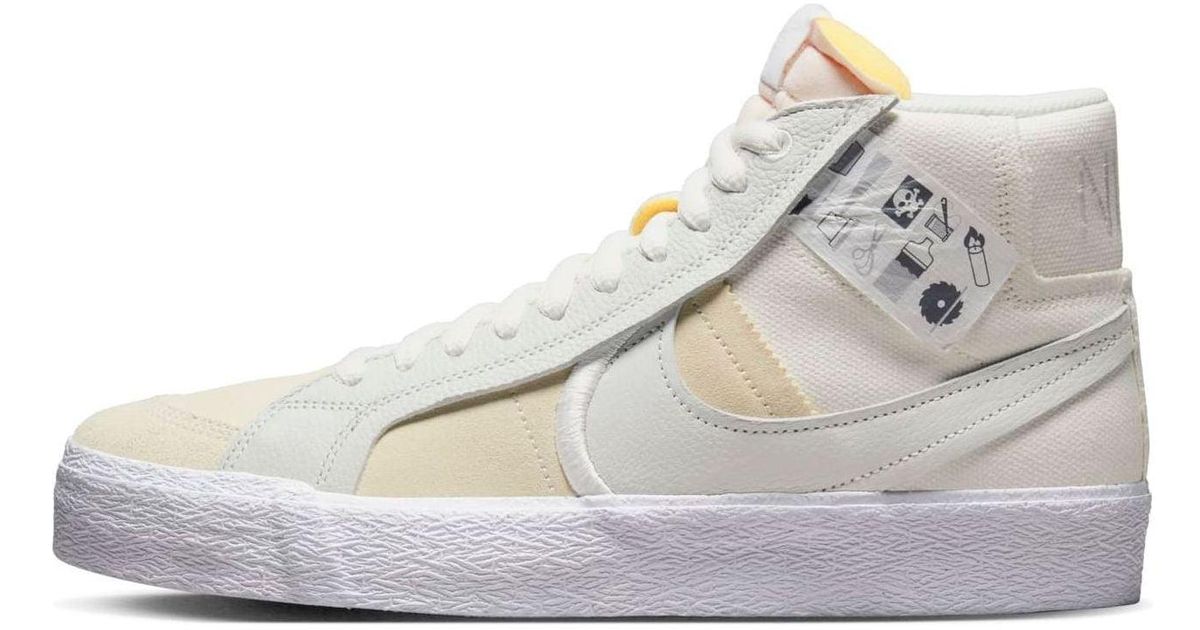Nike Sb Blazer Mid 'Warning Label' in White for Men | Lyst