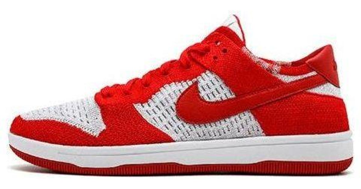 Nike Dunk Low Flyknit 'University' in Red for Men | Lyst