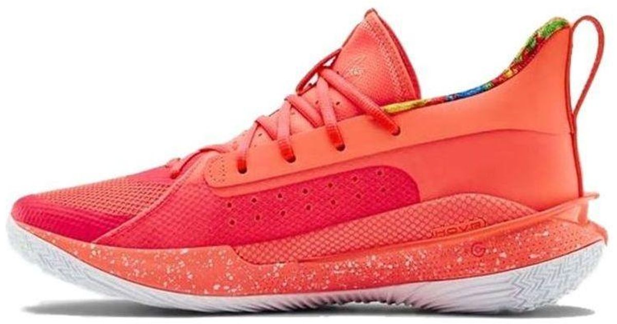 Under Armour Sour Patch Kids X Curry 'Peach Plasma' in Red for Men | Lyst