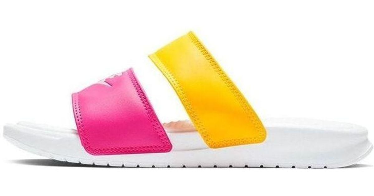 Nike (Wmns) Benassi Duo Ultra Slide 'Metallic Summit' in Pink | Lyst