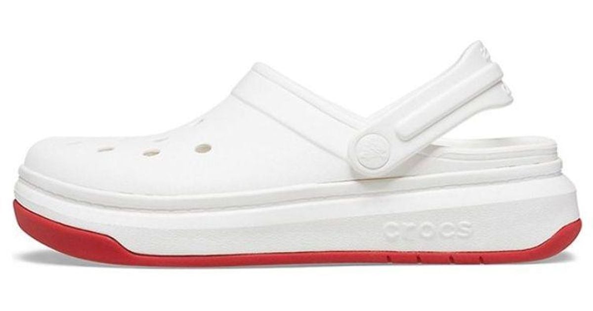 Crocs™ Band Full Force Thick Sole Sandals White Red | Lyst