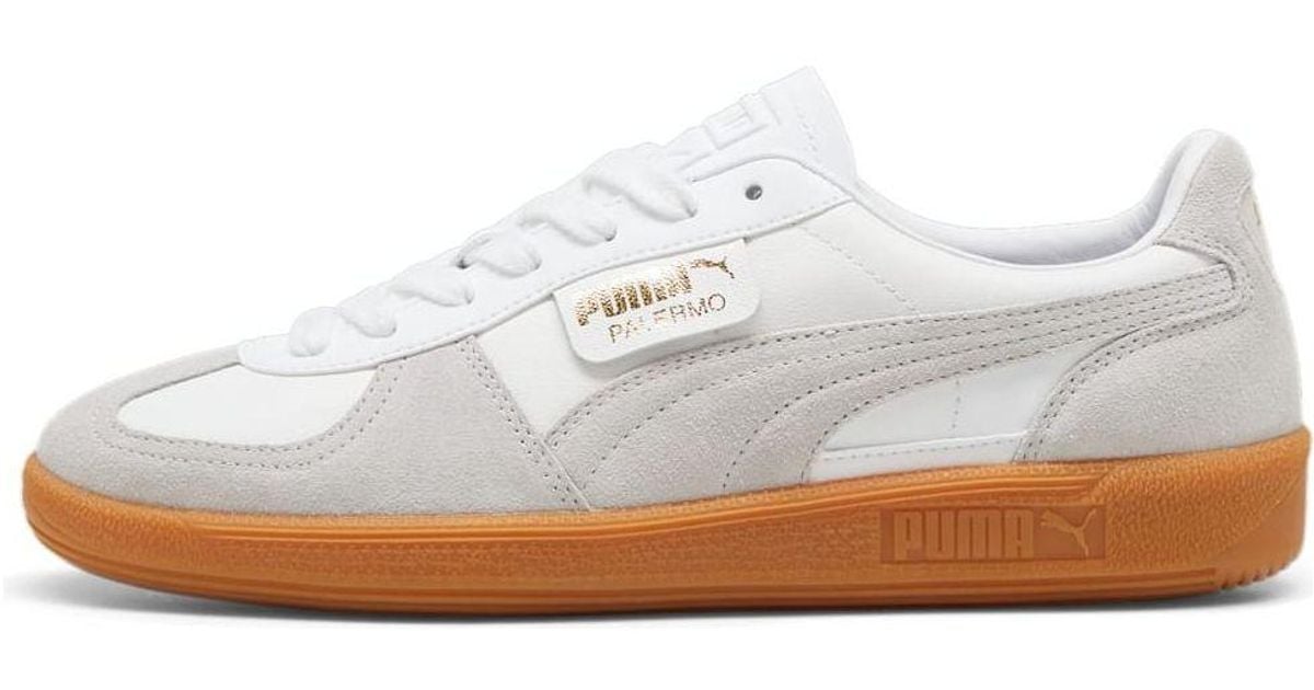 PUMA Palermo Leather ' Glacial Gum' in White for Men | Lyst