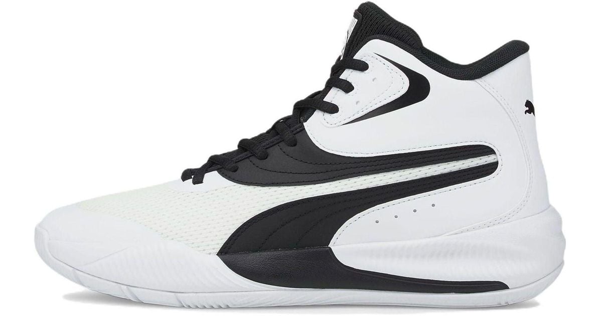 PUMA Triple Mid Basketball Shoes in White for Men | Lyst