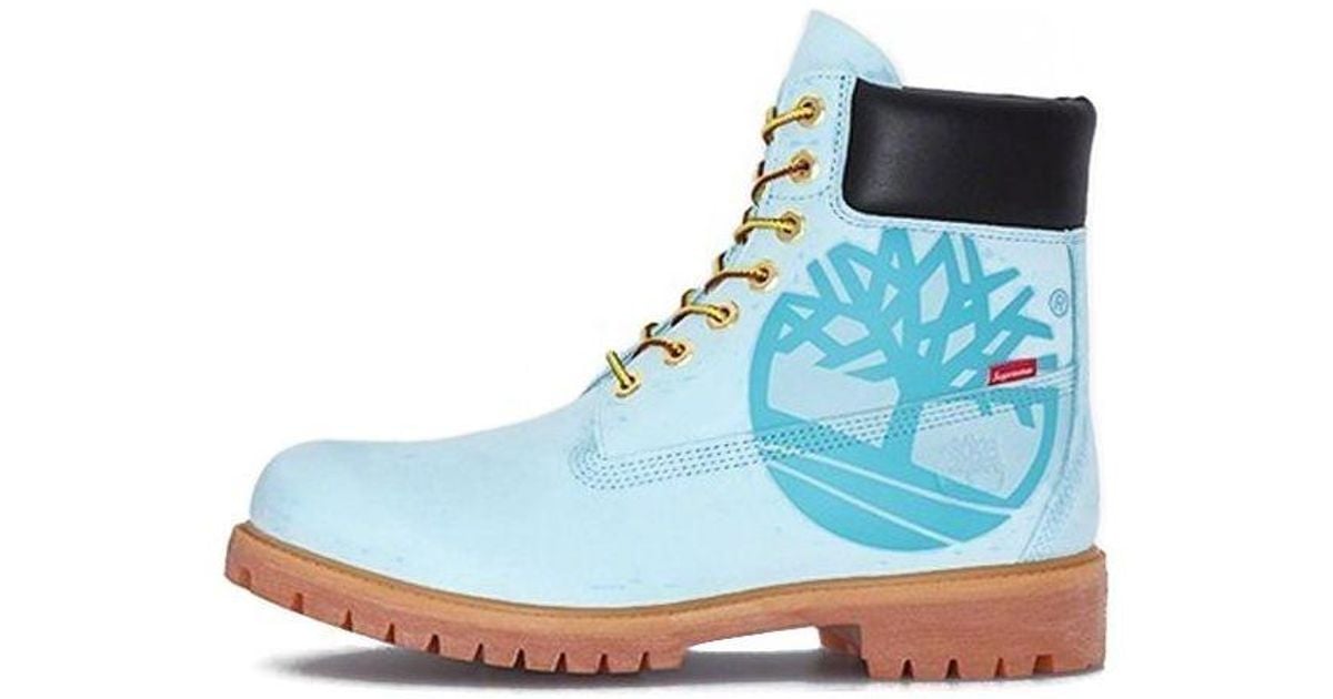Timberland X Supreme 6 Inch Waterproof Boots With Logo' in Blue for Men ...