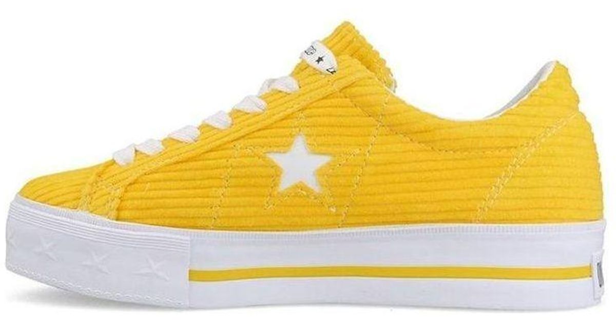 Converse (Wmns) Mademe X One Star Platform Suede Ox 'Vibrant' in Yellow ...