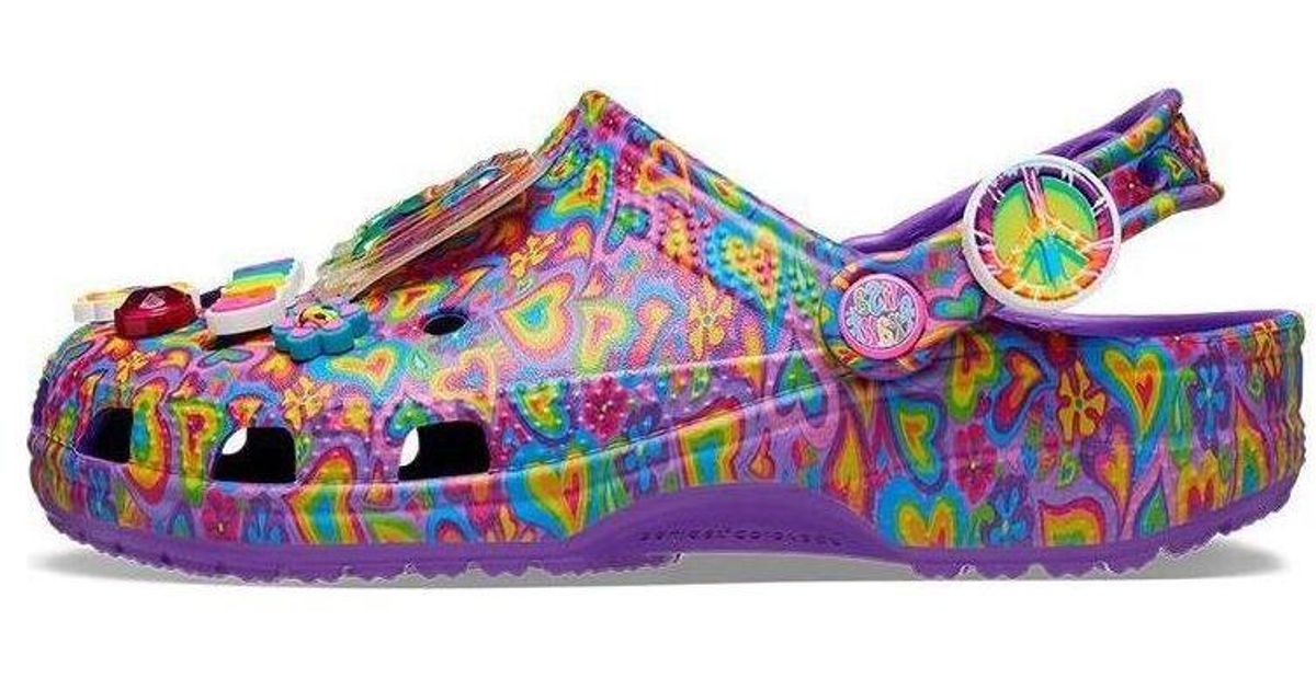 Crocs™ Lisa Frank X Classic Clog 'Neon Multi Hearts' in Blue for Men ...
