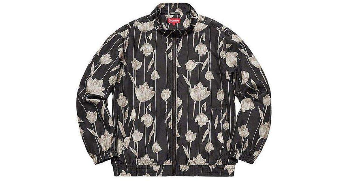 Supreme Ss19 Floral Silk Track Jacket Flowers in Black | Lyst