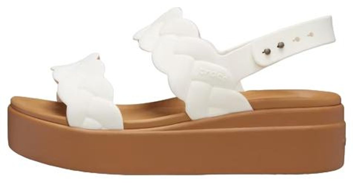 Crocs™ Brooklyn Woven Wedge Sandals in White | Lyst