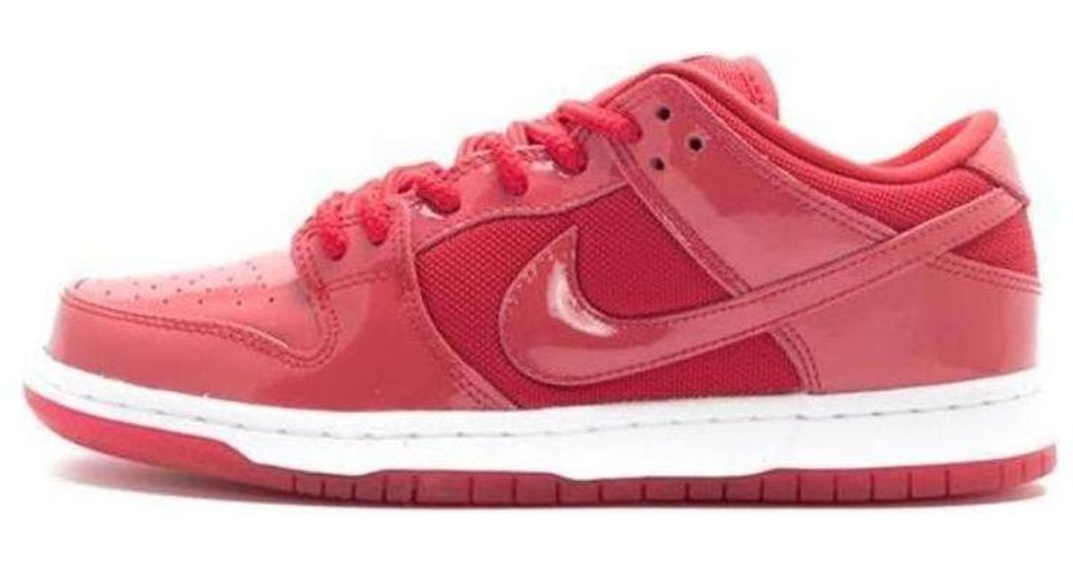 Nike Sb Dunk Low Pro Patent Leather' in Red for Men | Lyst