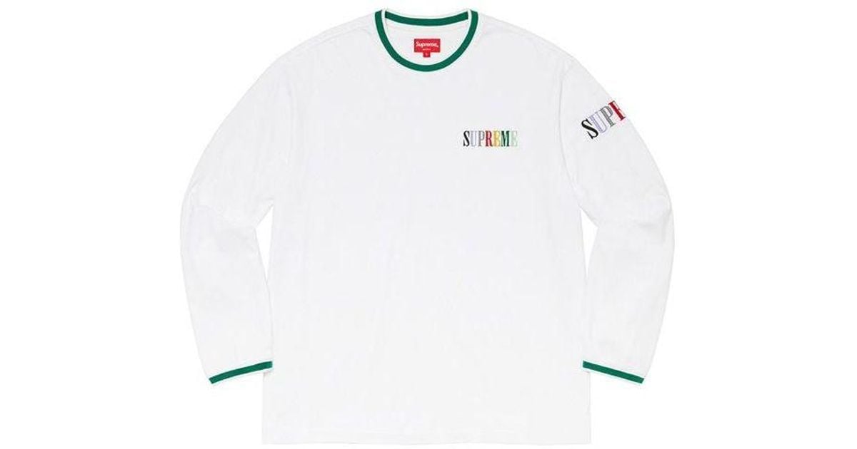Supreme Multi Color Logo L/S Top in White for Men | Lyst UK