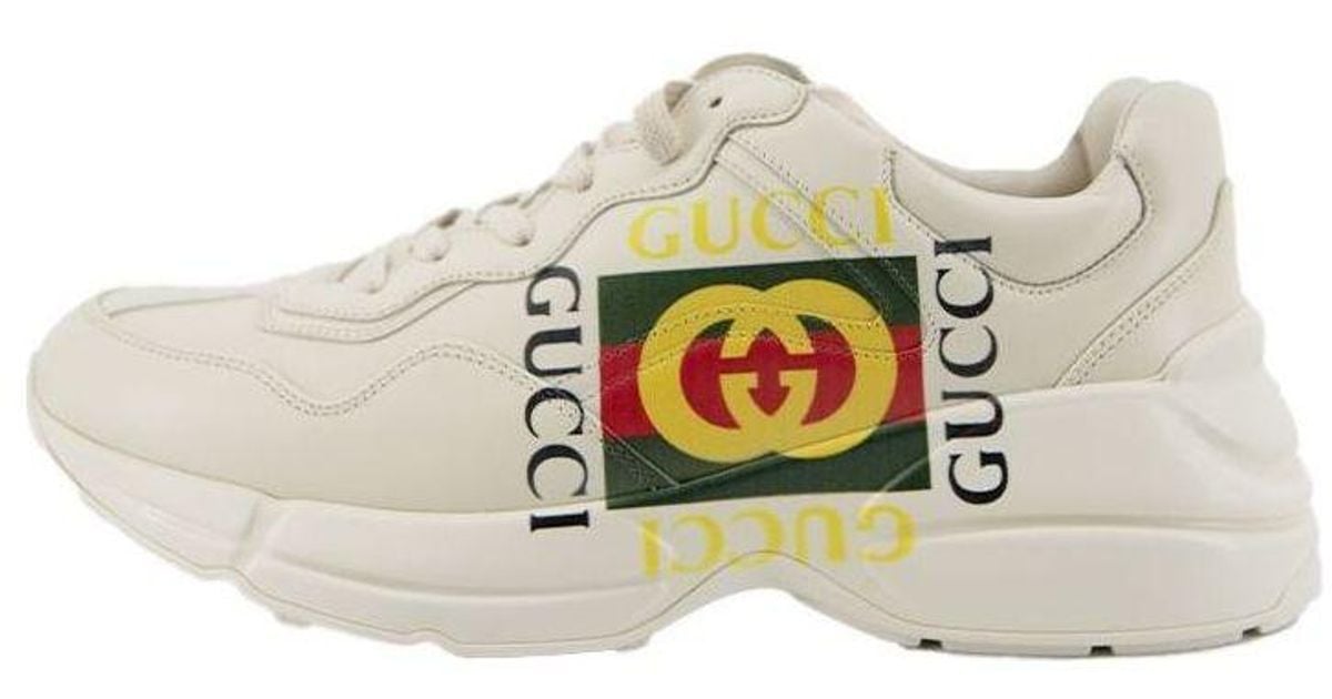 Gucci Rhyton Leather Sneaker 'Vintage Logo' in White for Men | Lyst