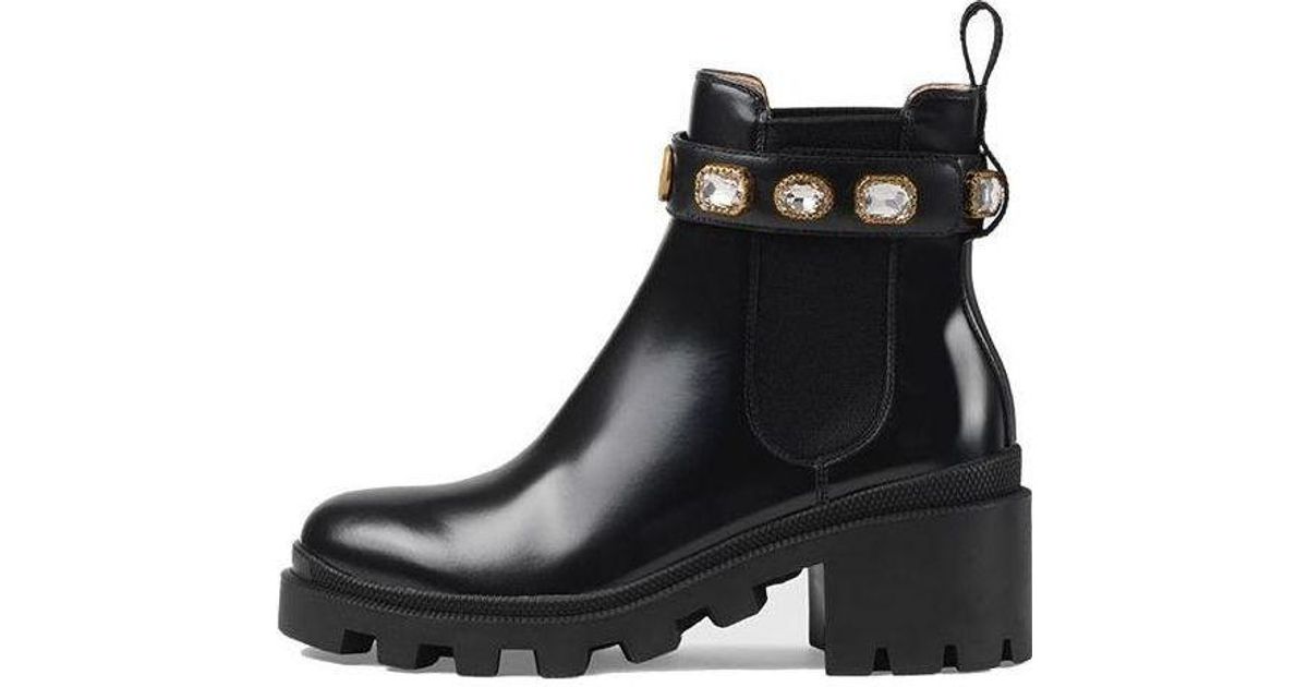 Gucci (Wmns) Ankle Boot With Belt Leather' in Black | Lyst
