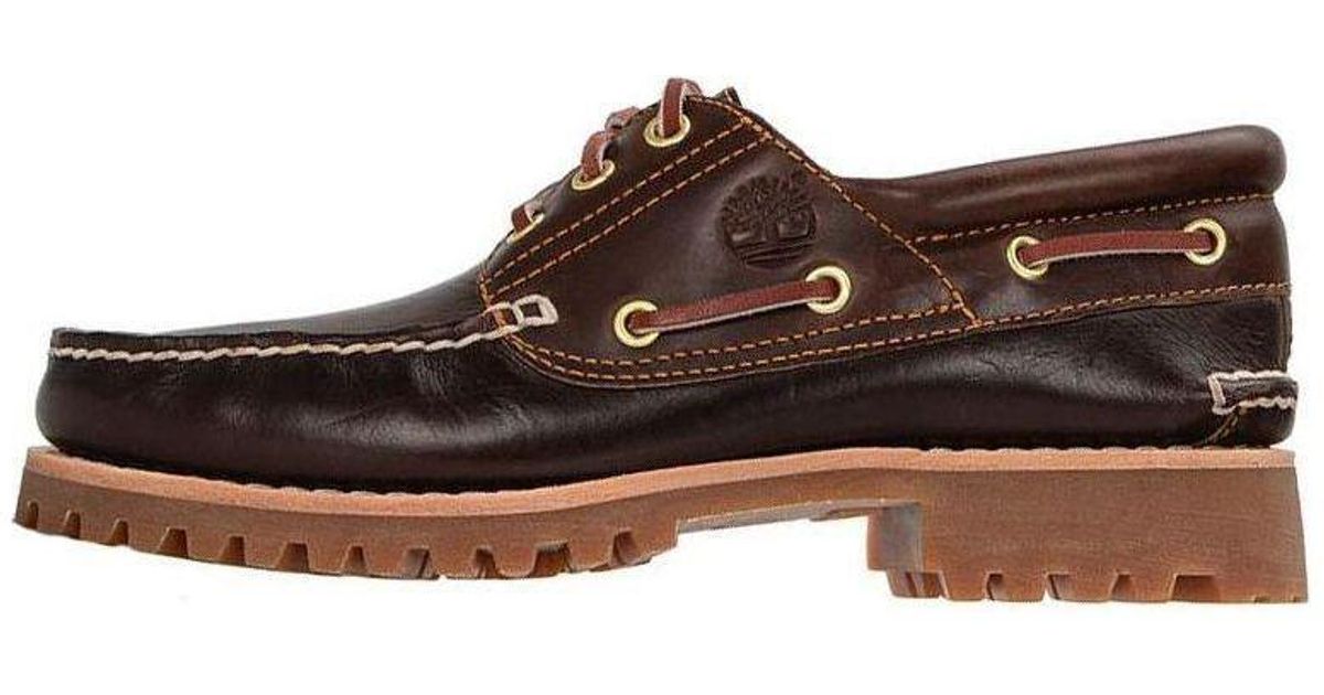 Timberland 3-Eye Lug Handsewn Boat Shoe in Brown for Men | Lyst UK