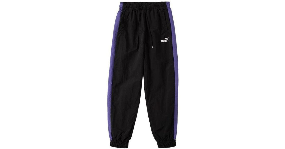 PUMA Panel Woven Pants in Black for Men | Lyst